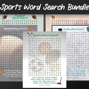 Sports Word Search BUNDLE - Party Game Printable - Etsy