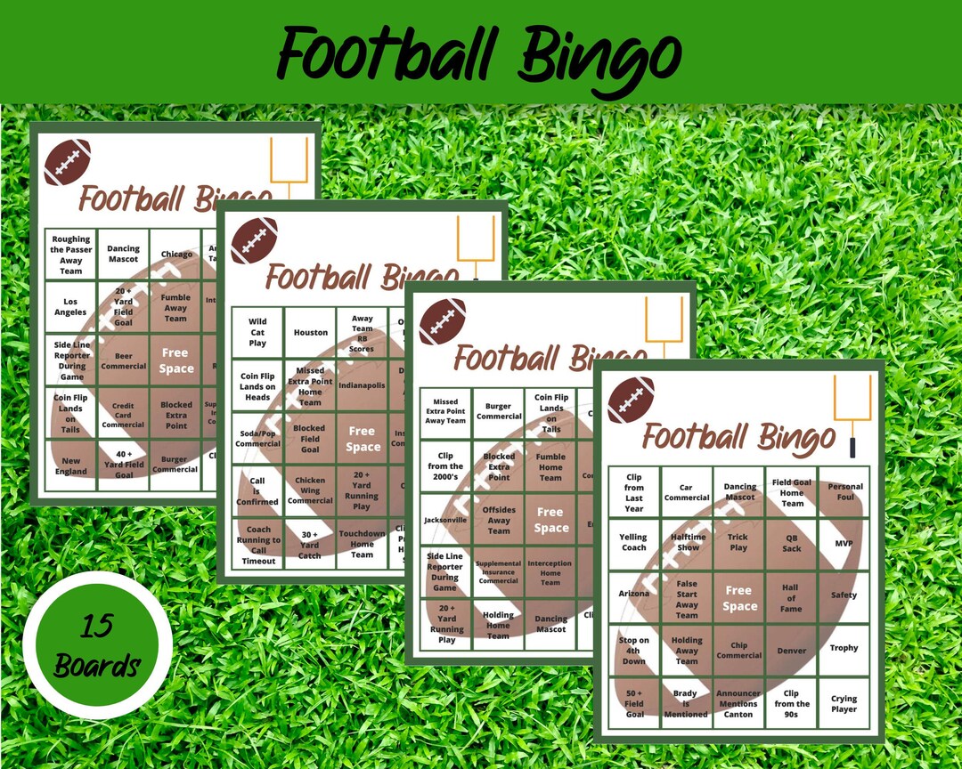 Score Big With Football Bingo - Printable Game for Your Sports Party - Etsy
