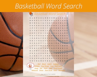 Basketball Printable Word Search Sports Word Puzzle Party Game Brain ...