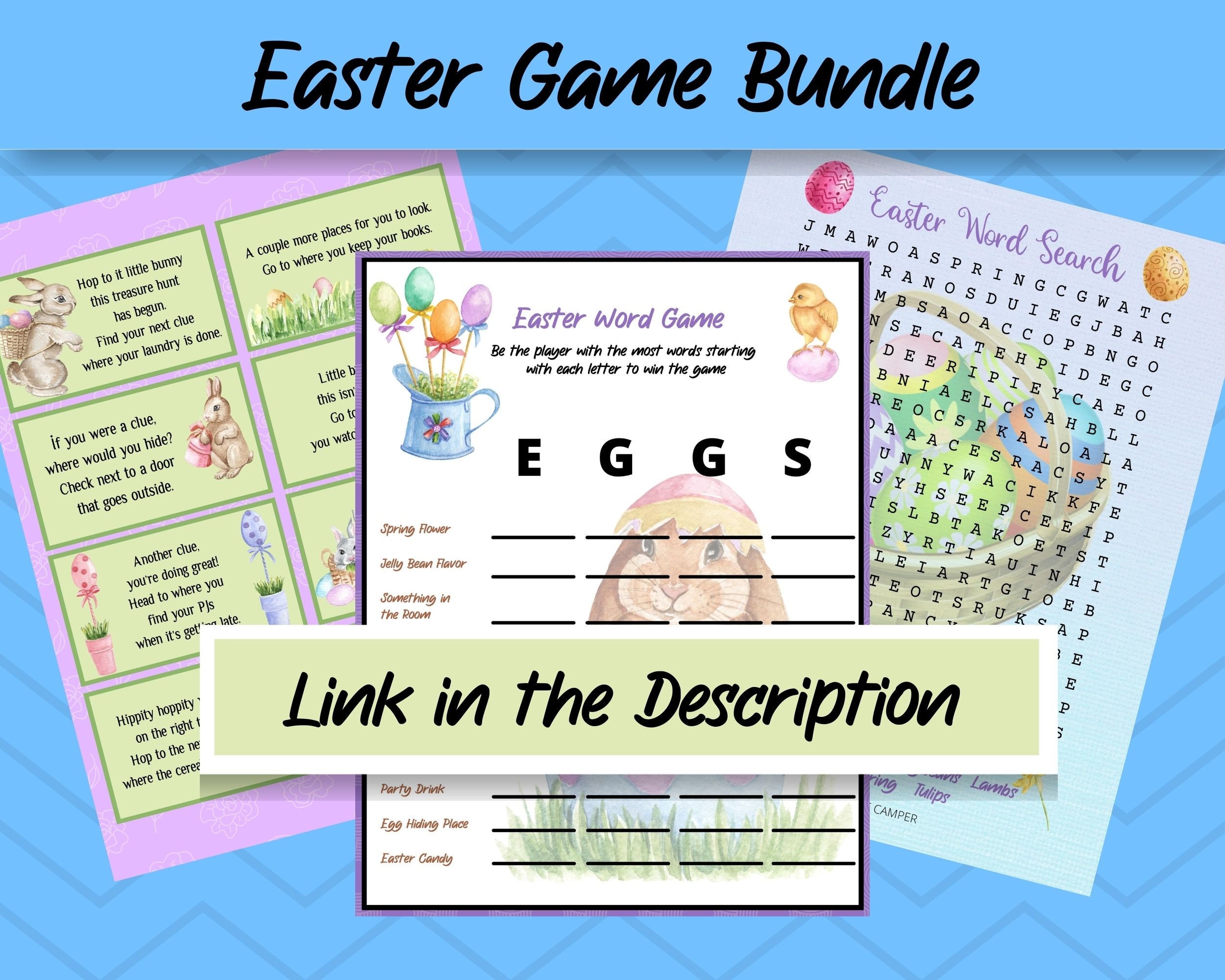 Easter Word Game Party Game Printable - Etsy