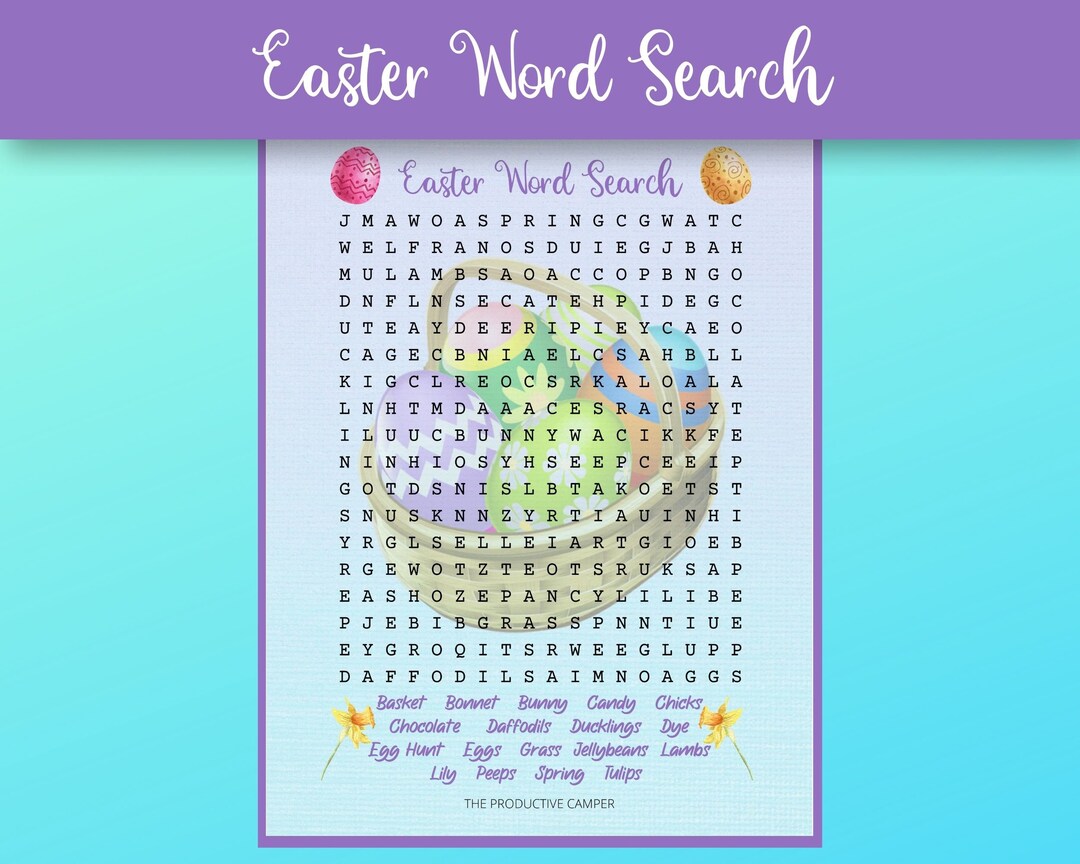 Printable Easter Word Search Puzzle: Spring Activity (PDF) - Etsy