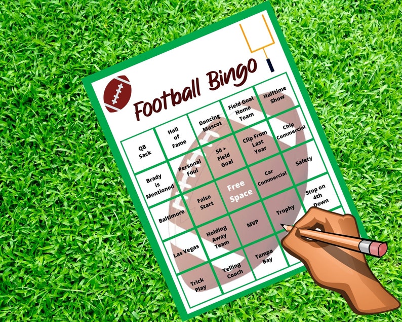 Score Big With Football Bingo - Printable Game for Your Sports Party - Etsy
