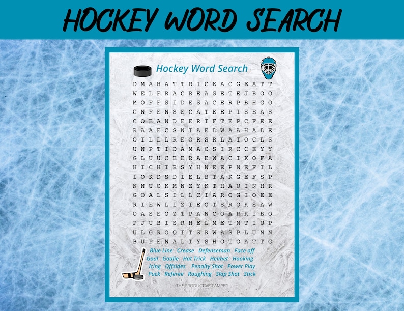 Powerplay With Fun: Hockey Themed Word Search Printable Game for Fans ...