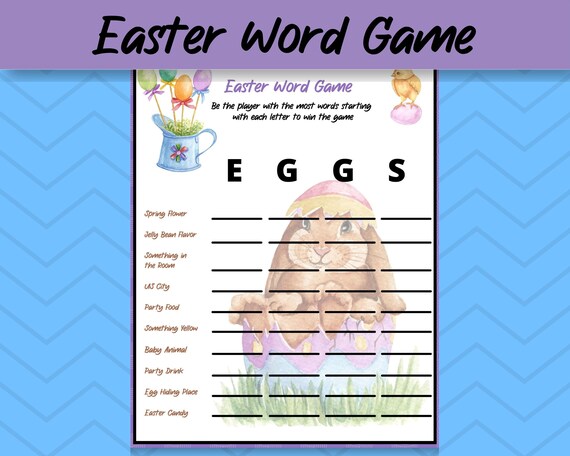 Easter Word Game Party Game Printable | Etsy