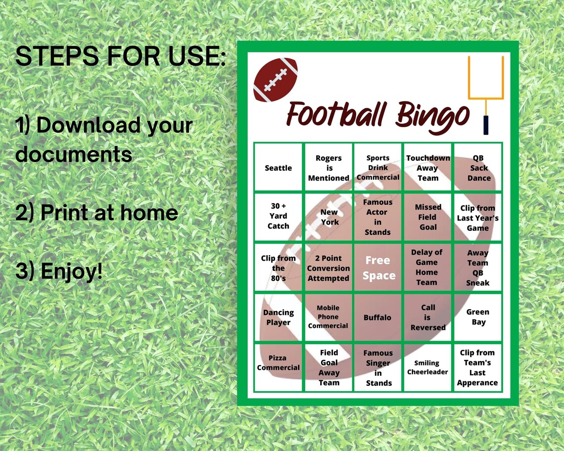 Football-gories, Football Bingo, Football Word Search, & Square Board ...