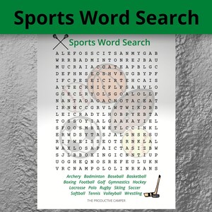 Sports Word Search BUNDLE - Party Game Printable - Etsy