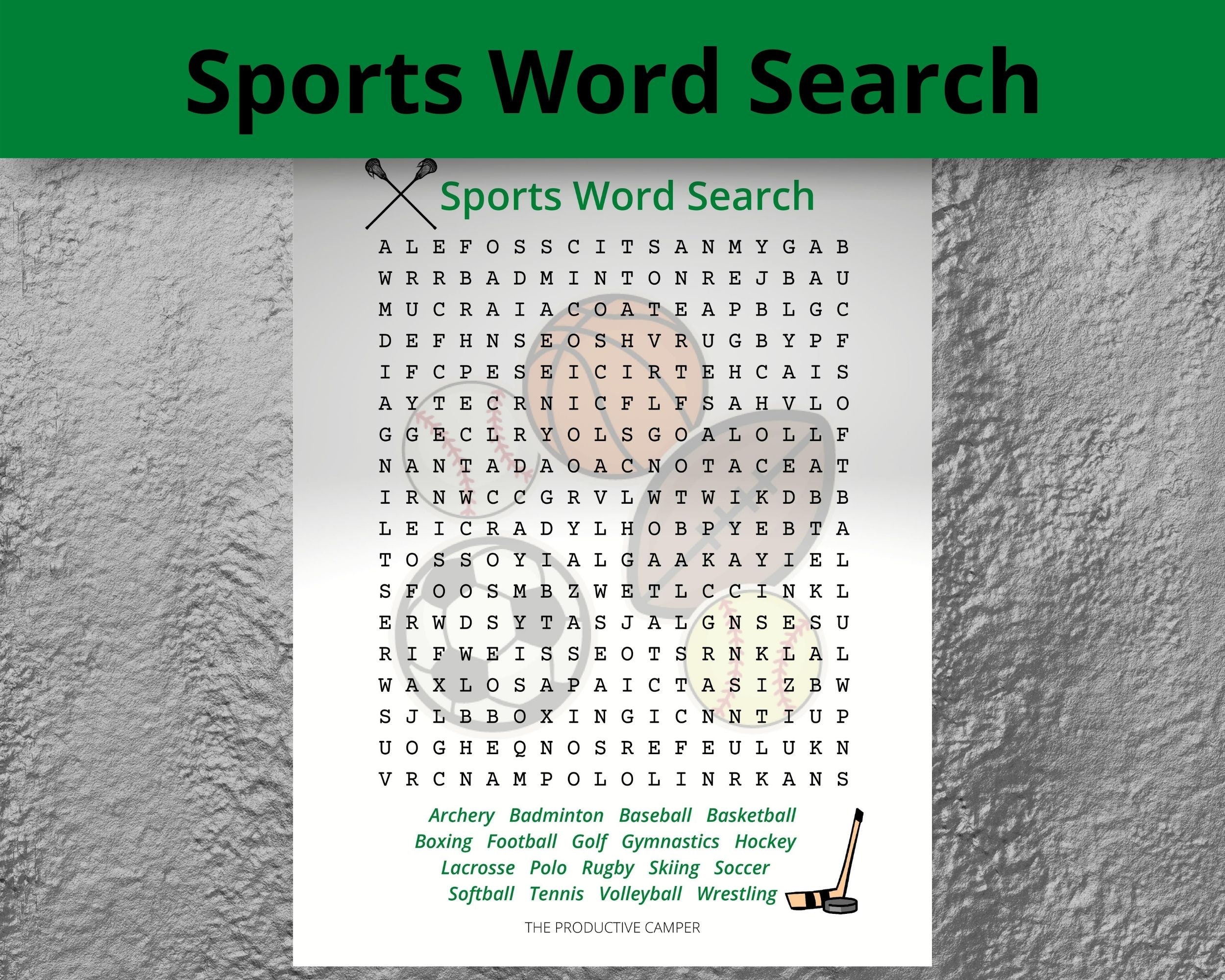 Sports Word Search BUNDLE - Party Game Printable - Etsy