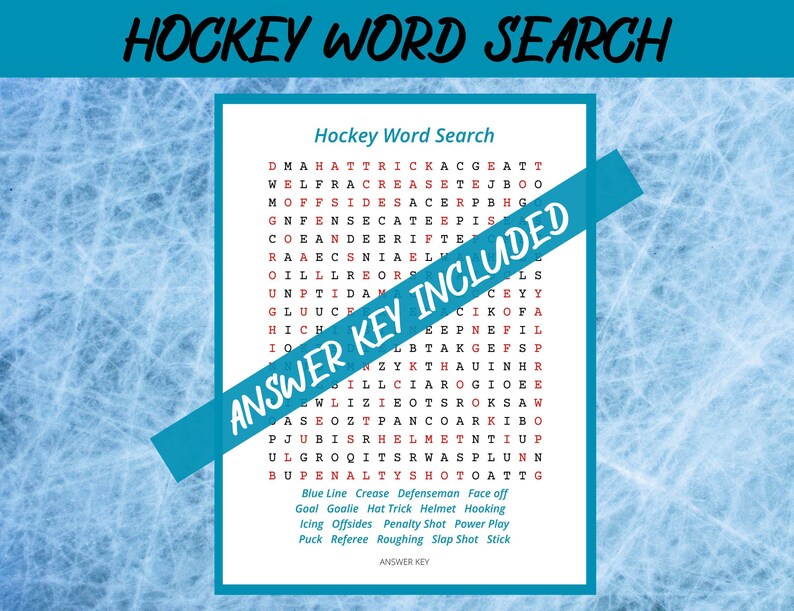 Powerplay With Fun: Hockey Themed Word Search Printable Game for Fans ...