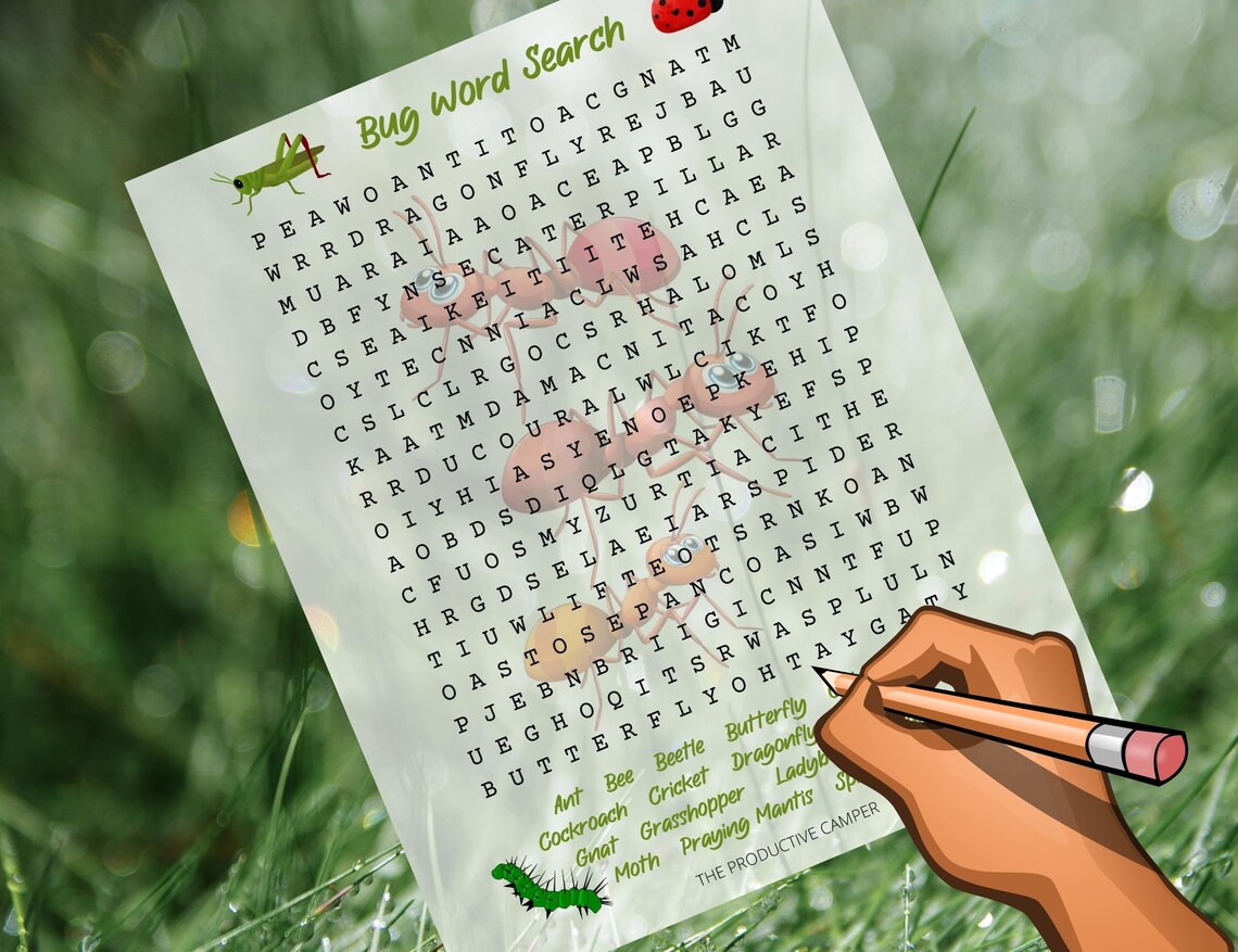 Bug Word Search Party Game Printable - Etsy