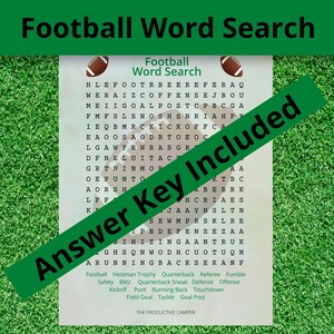 Football-gories, Football Bingo, Football Word Search, & Square Board ...