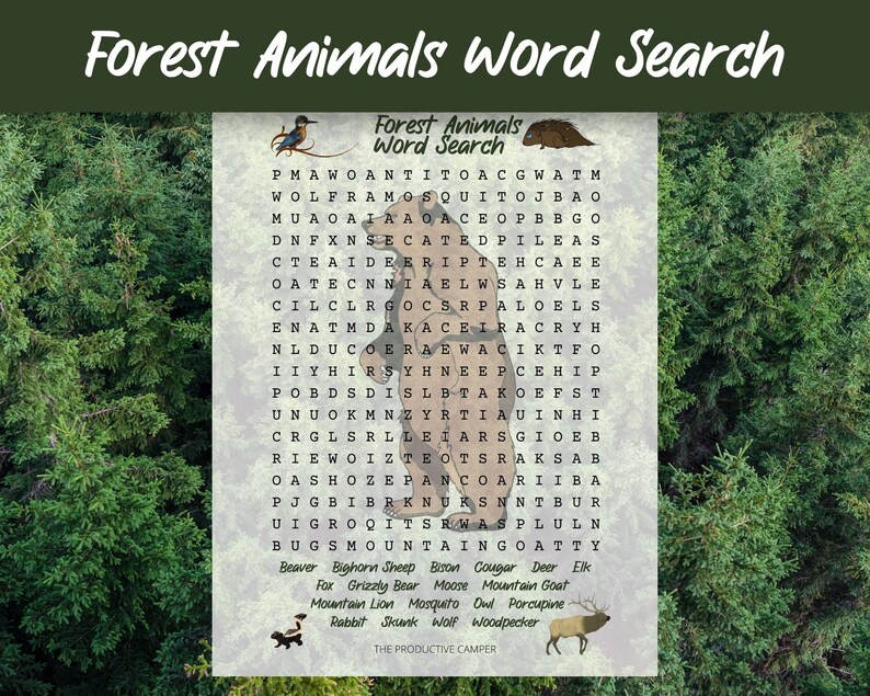 Nature Word Search Bundle- Party Game Printable - Etsy