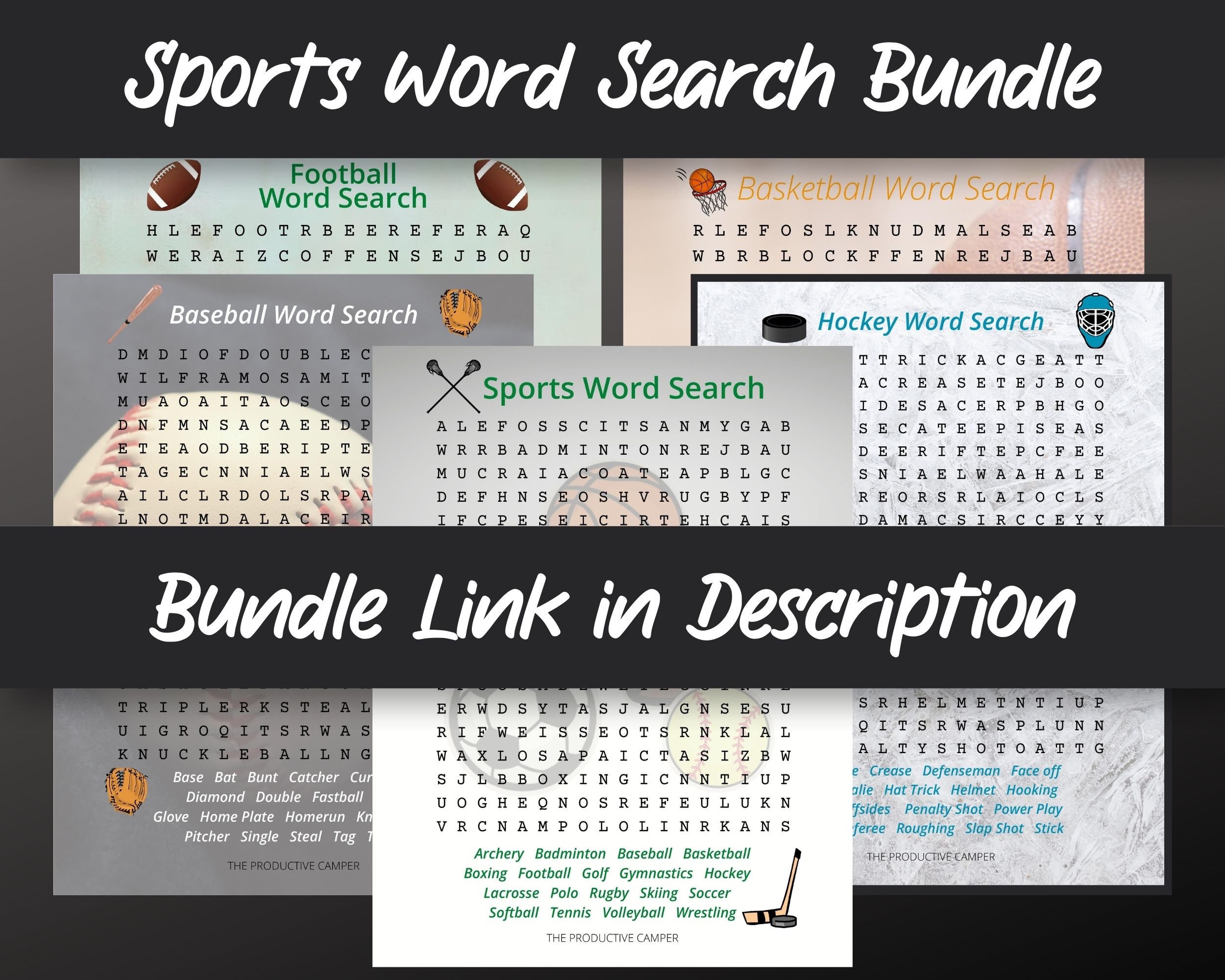 Sports Word Search - Party Game Printable - Etsy