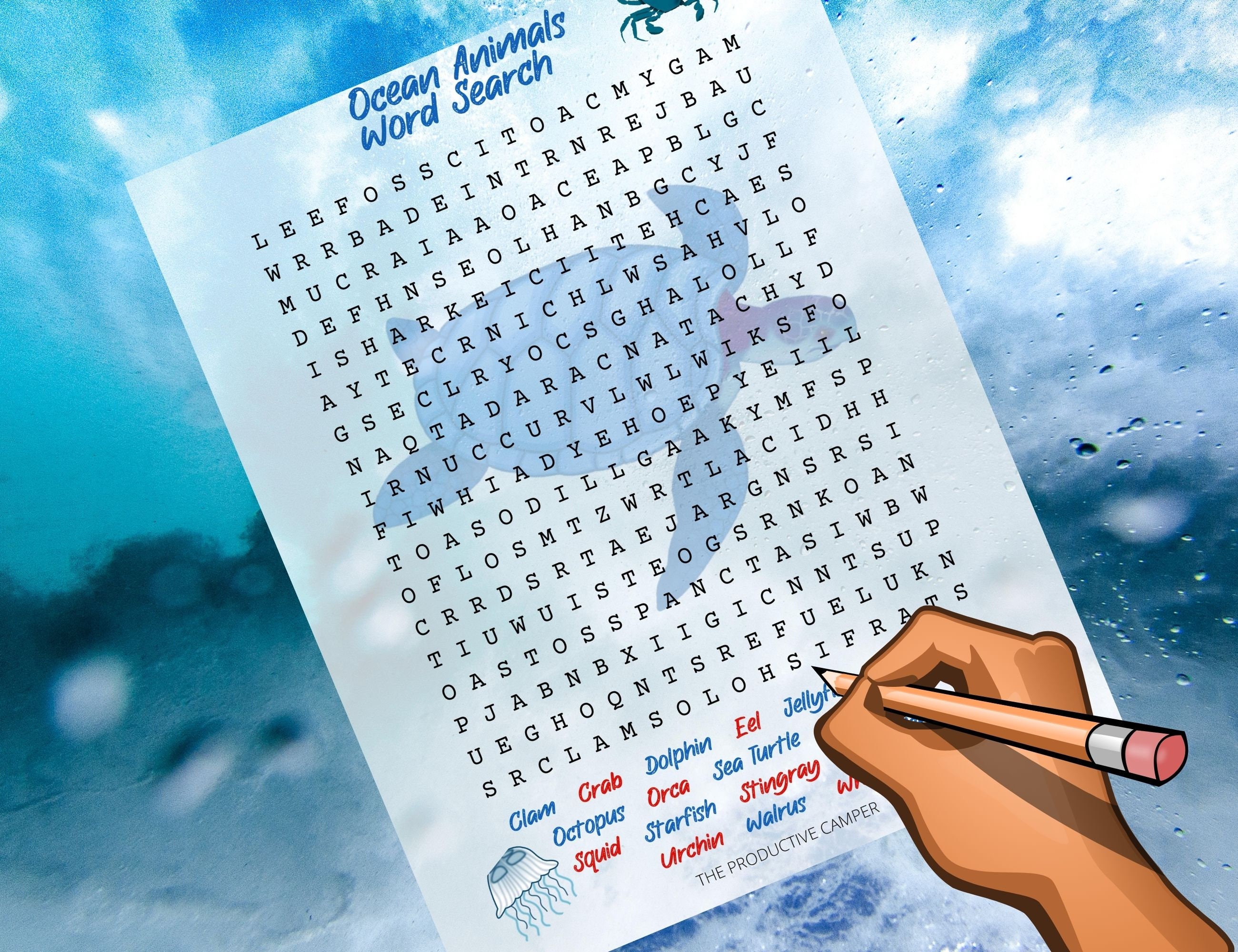 Ocean Animals Word Search Party Game Printable - Etsy
