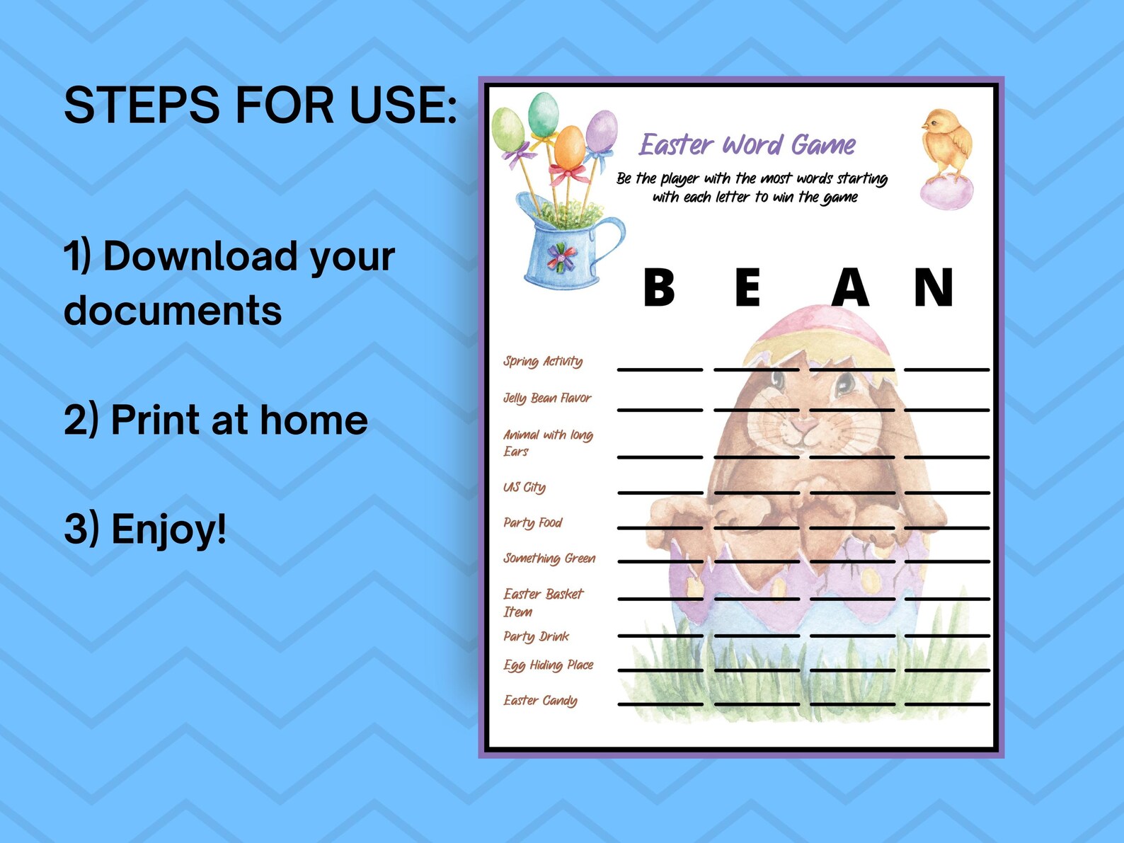 Easter-gories Word Game - Party Game Printable - Etsy