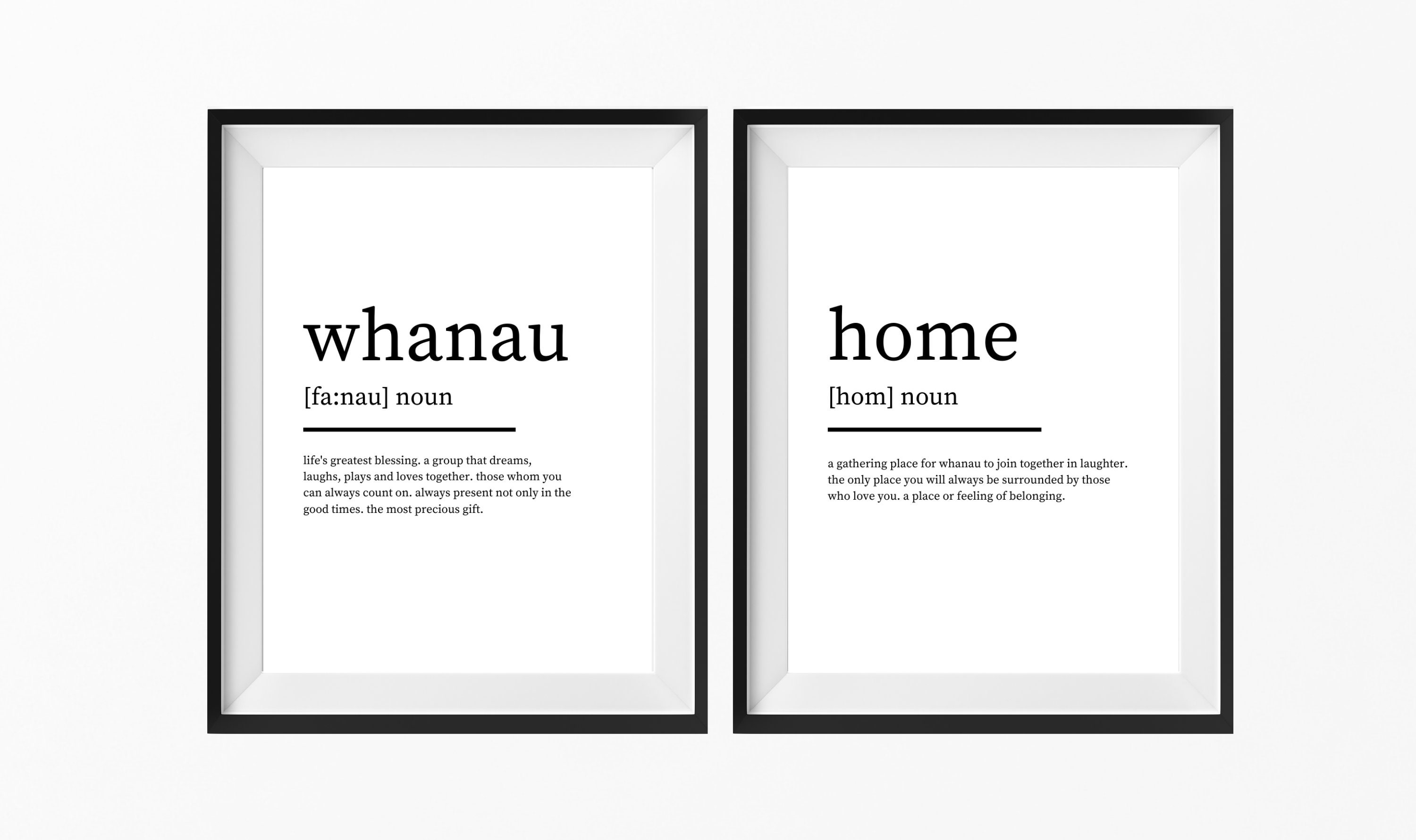 New Zealand Maori Whanau (family) & Home Definition Digital Print Set ...