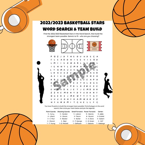 Nba Basketball Word Searches