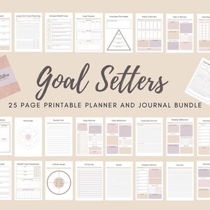 Goal Planner and Journal Bundle: 25 Pages of Goal Setting, Goal ...