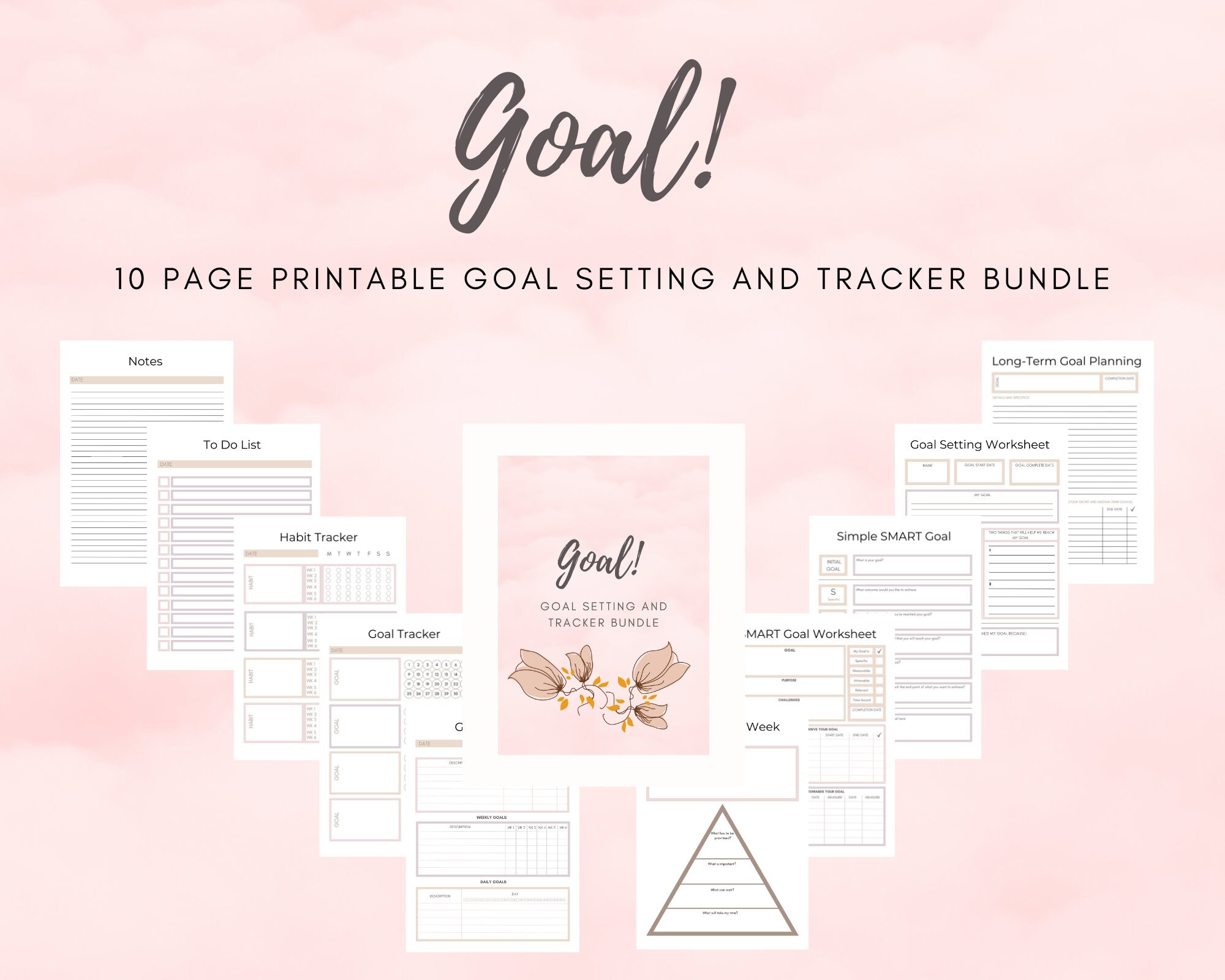 Goal Setting and Tracker Bundle: Long-term Planning, SMART Goals ...