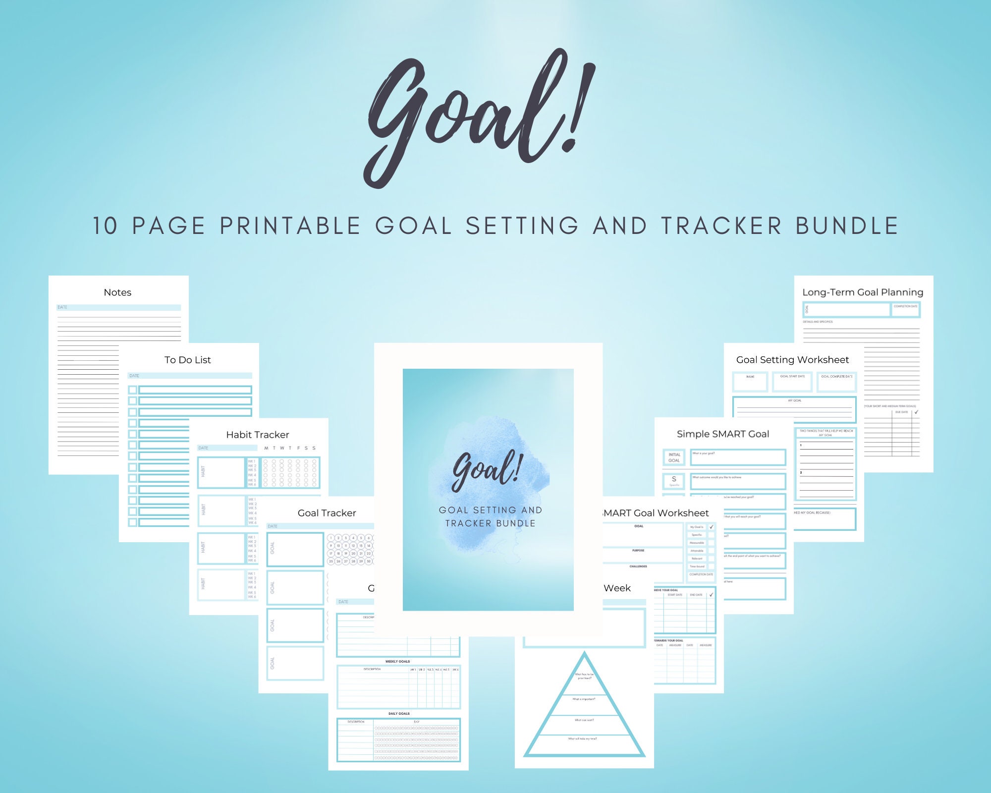 Goal Setting and Tracker Bundle: Long-term Planning, SMART Goals ...