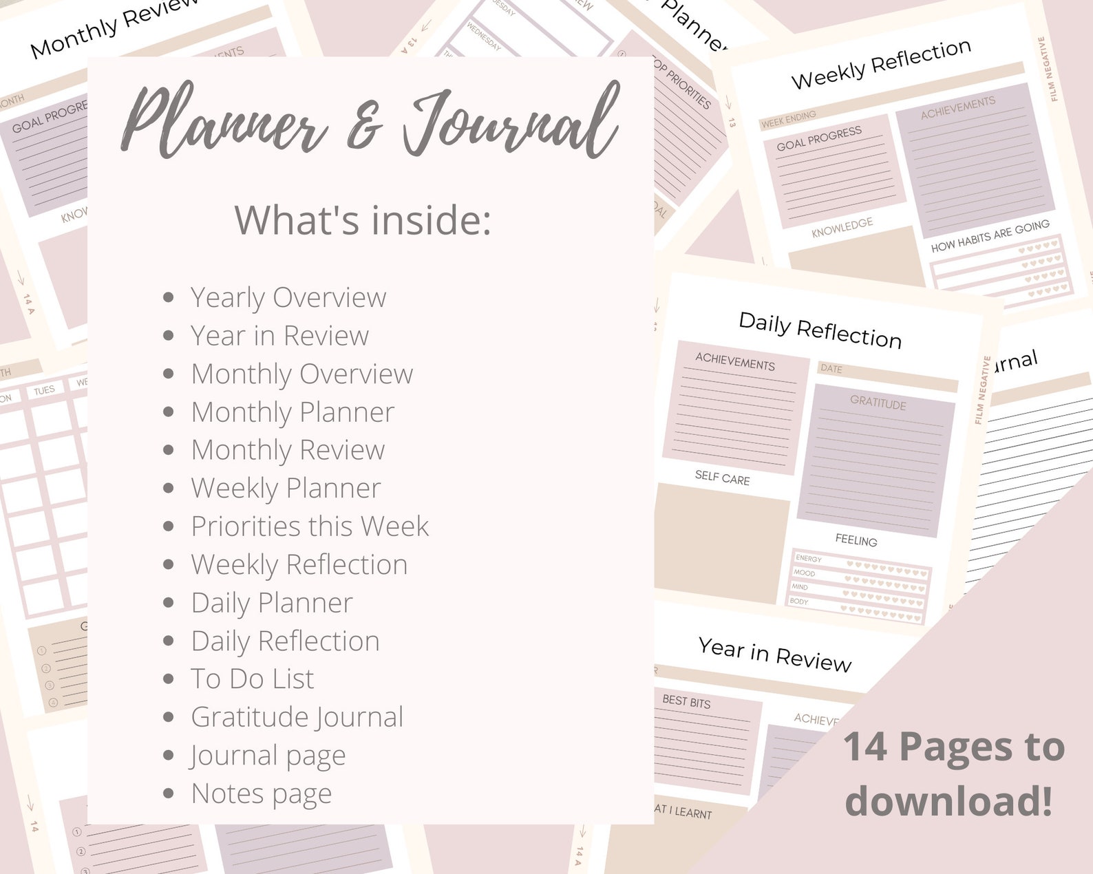 Goal Planner and Journal Bundle: 25 Pages of Goal Setting, Goal ...