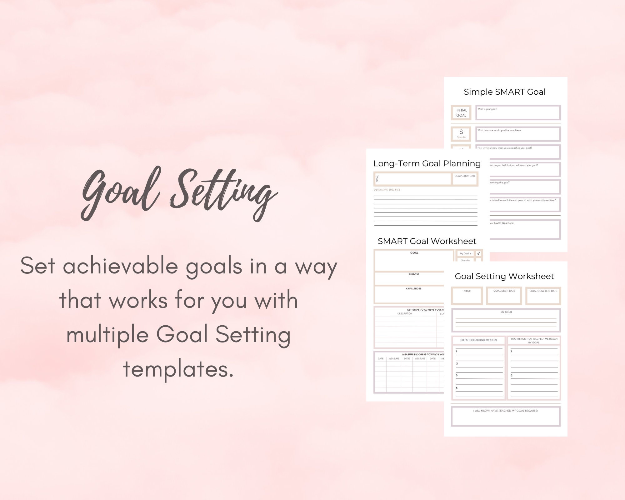 Goal Setting and Tracker Bundle: Long-term Planning, SMART Goals ...