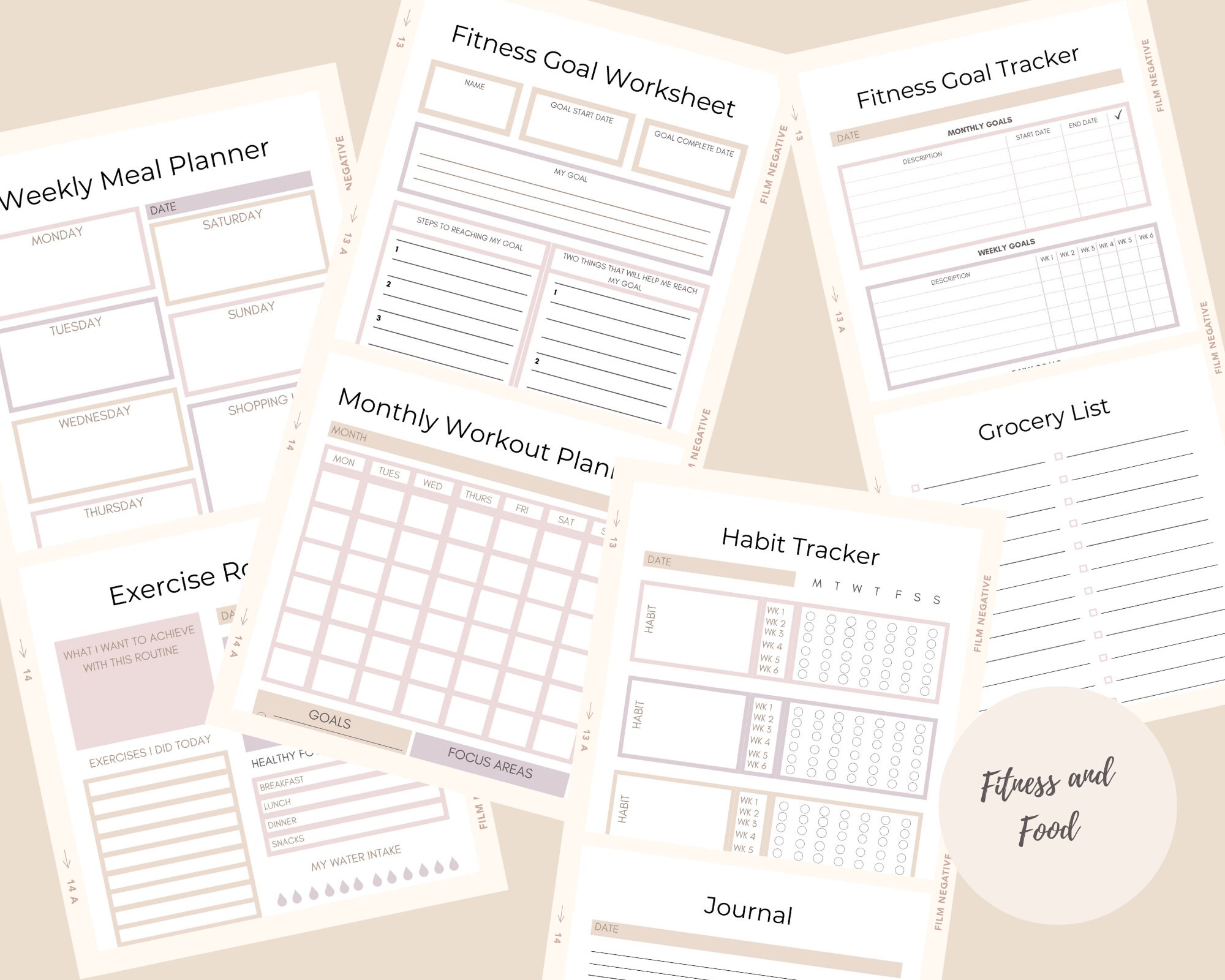 Wellness Planner Printable Bundle - 20 Pages of Goal Setting & Tracking ...