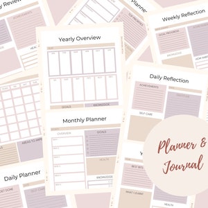 Goal Planner and Journal Bundle: 25 Pages of Goal Setting, Goal ...