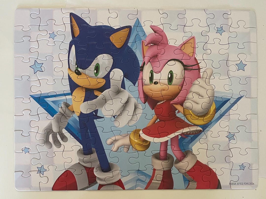 Sonic the Hedgehog Sonic and Amy Medium Puzzle Glued - Etsy