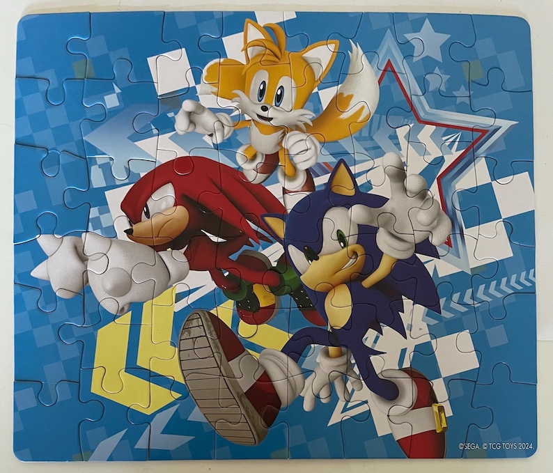 Sonic the Hedgehog Sonic, Knuckles, Tails Small Puzzle Glued - Etsy
