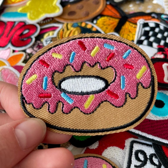 Pink Donut W/ Sprinkles Iron-on Embroidered Patch - Etsy