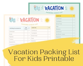 Editable Packing List for Kids Template | Kids Visual Packing List ...