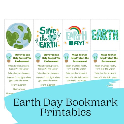 Earth Day Facts Bookmark Printables - Etsy