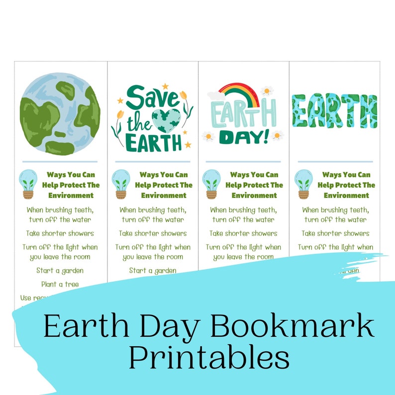 Earth Day Facts Bookmark Printables - Etsy