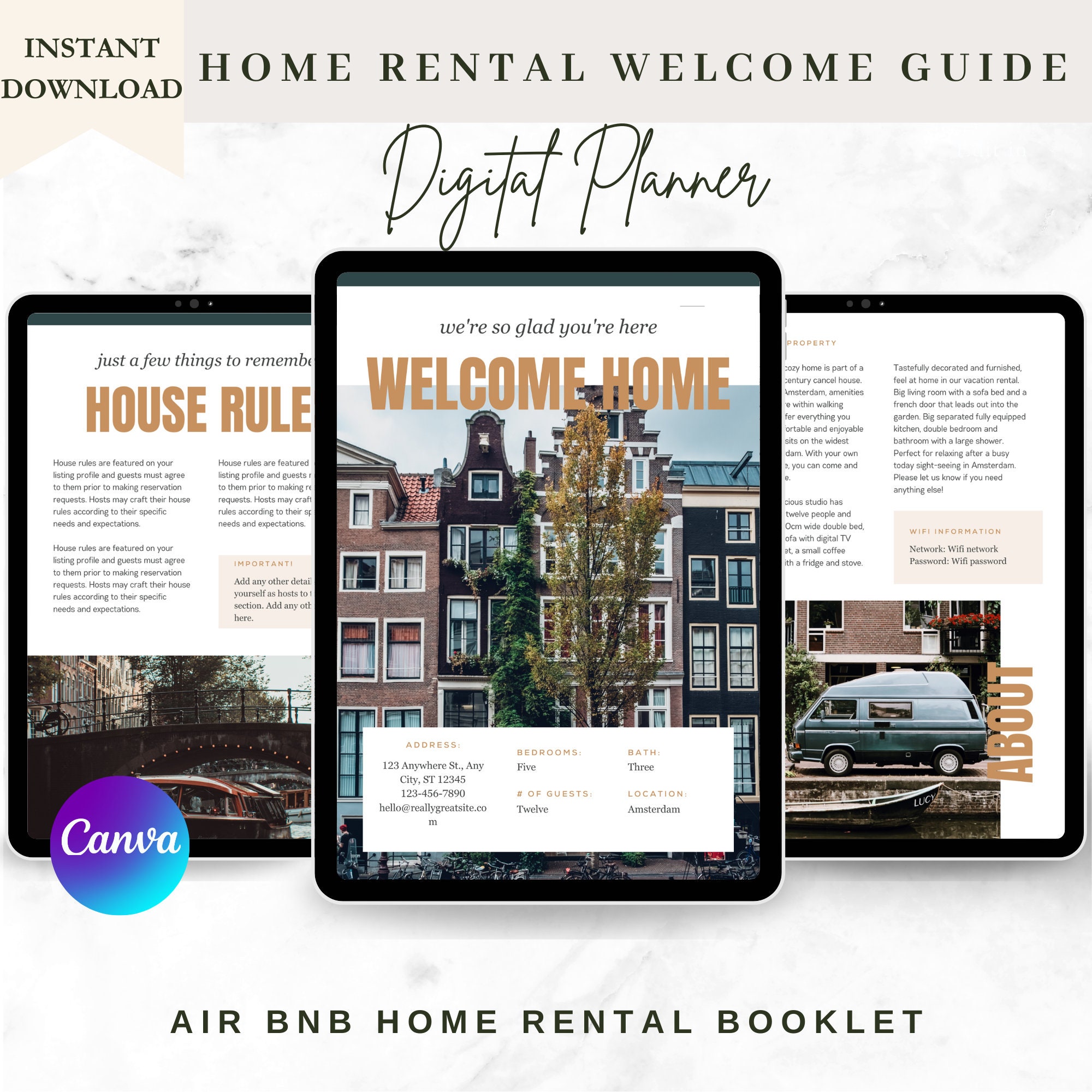 Home Rental Welcome Guides, Air BNB Welcome Booklet, House Rental Guide ...