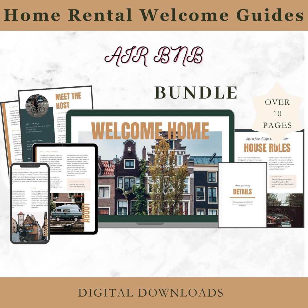 Home Rental Welcome Guides, Air BNB Welcome Booklet, House Rental Guide ...
