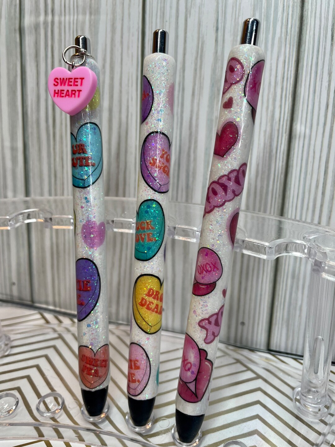 Valentines Day Pen Candy Heart Inkjoy Pen Custom Pen Valentines Day Pen ...