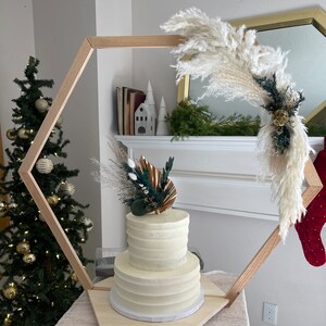 Gold & Emerald Green Cake Topper | Boho Winter Christmas Wedding ...