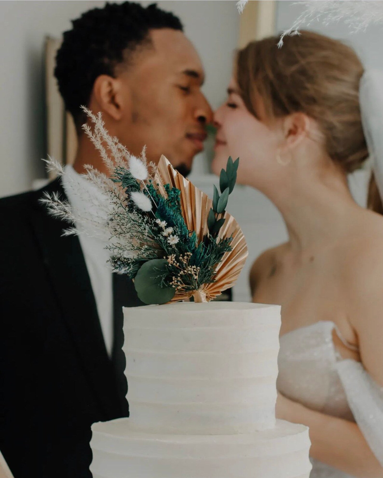 Gold & Emerald Green Cake Topper Boho Winter Christmas - Etsy
