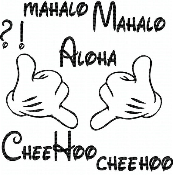 Mickey Shaka Sign Cartoon Surf Shaka Hand Gesture Stock Illustration