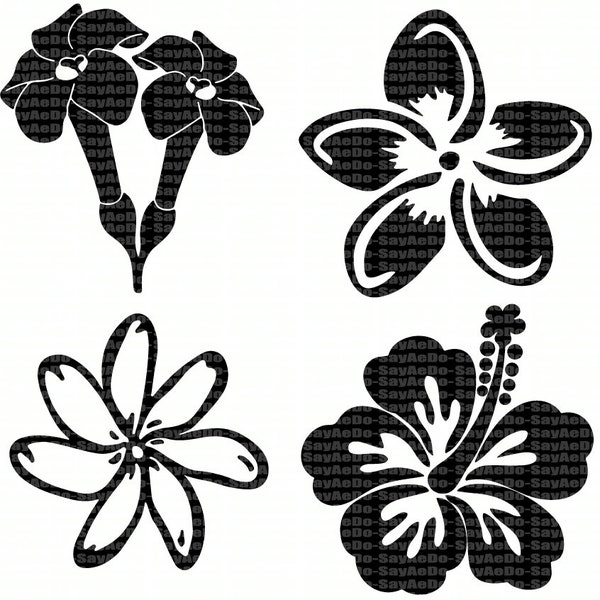 Hawaiian Flower Svg - Etsy