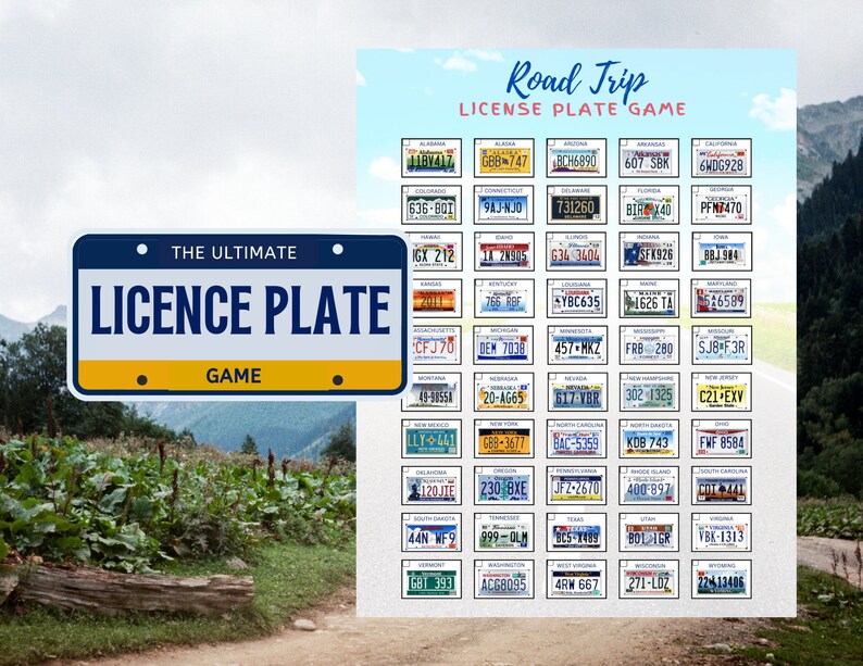 License Plate Adventure Printable Game With Real License Plate Images ...