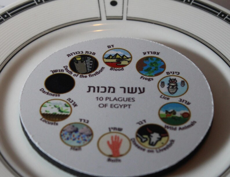 Pesach Seder, Passover Seder, Ten Plagues Coaster, Reusable Seder ...