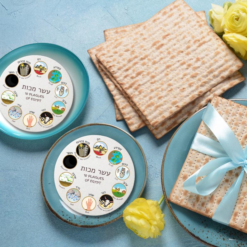Pesach Seder, Passover Seder, Ten Plagues Coaster, Reusable Seder ...