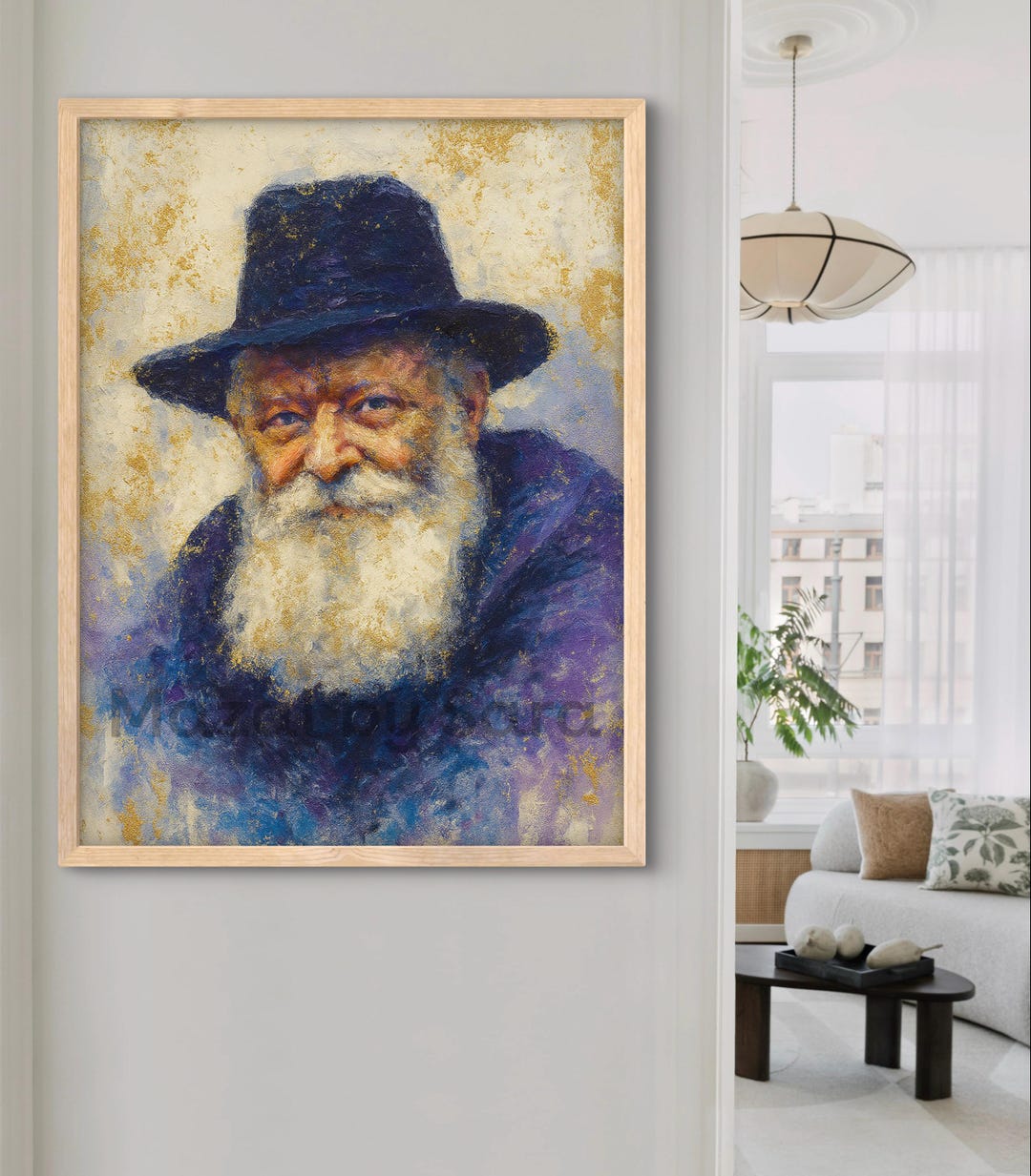 Lubavitcher Rebbe Painting – Jewish Wall Art | Chabad Rebbe Portrait ...