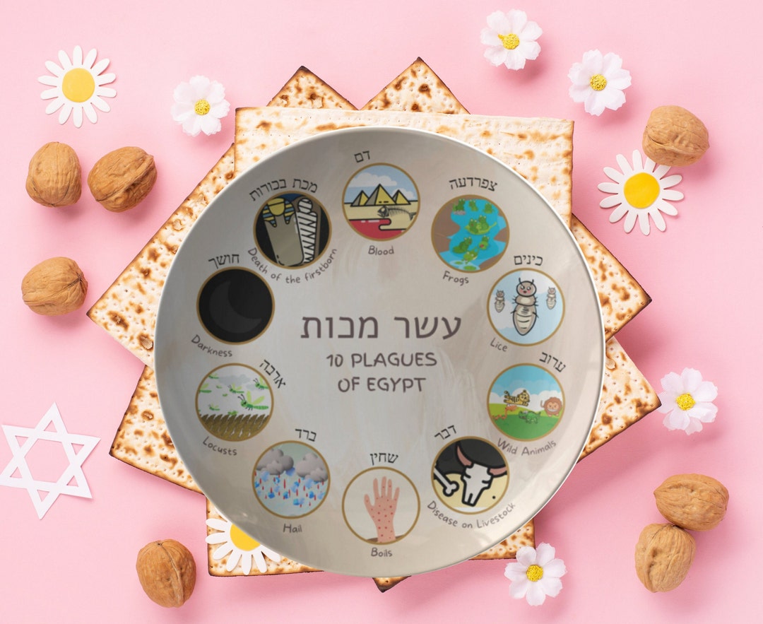 Ten Plagues Plate, Seder Night, Kids Activity Plate, Kids Pesach - Etsy