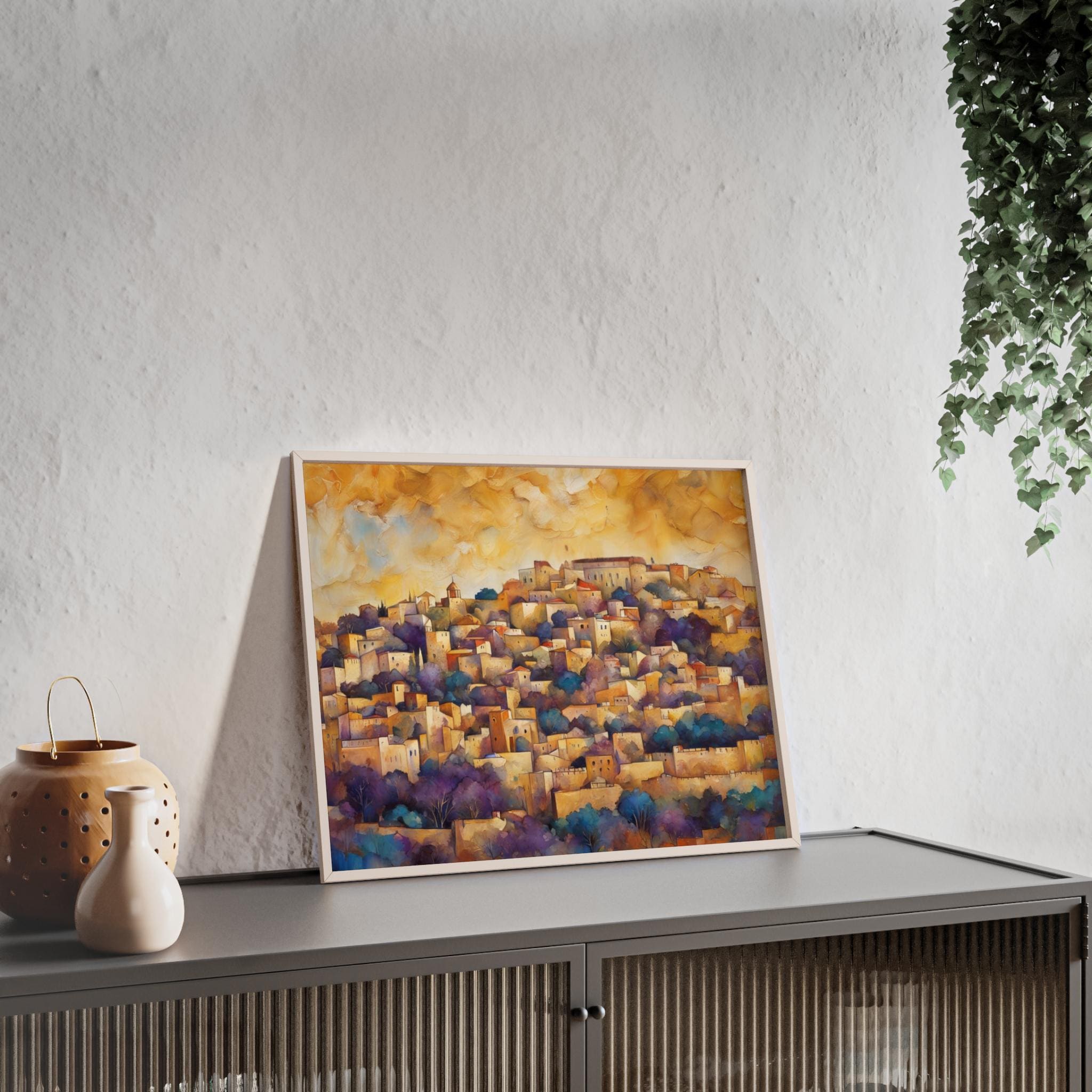Jerusalem Hills Watercolor Art – Jewish Landscape Wall Print – Israel ...