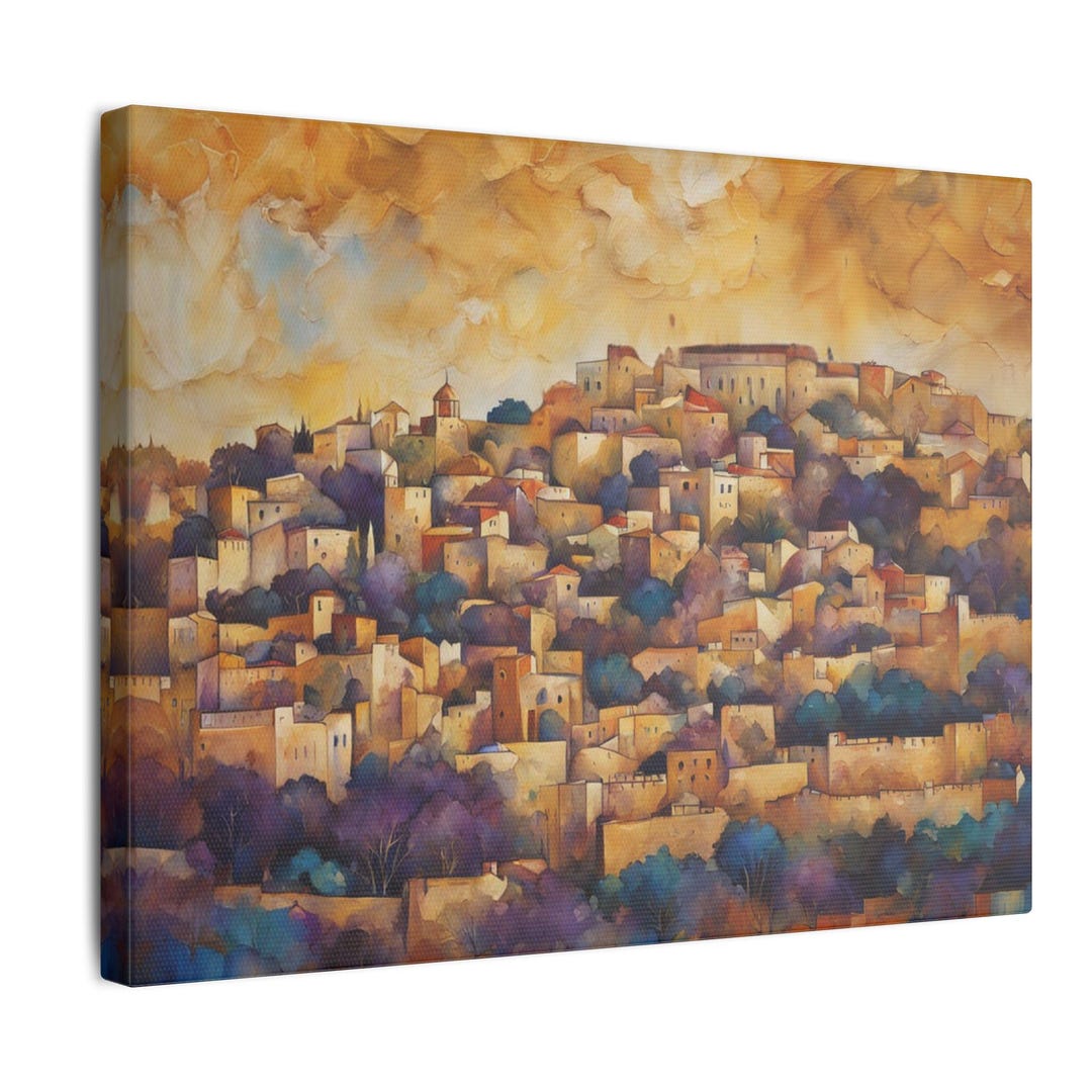 Jerusalem Hills Watercolor Art – Jewish Landscape Wall Print – Israel ...