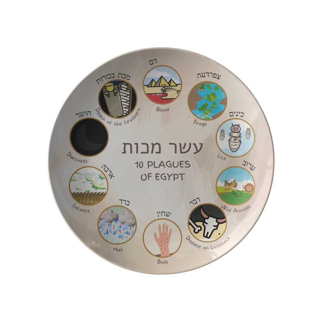 Ten Plagues Plate, Seder Night, Kids Activity Plate, Kids Pesach - Etsy