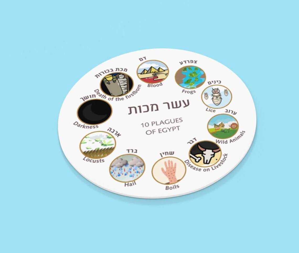 Pesach Seder, Passover Seder, Ten Plagues Coaster, Reusable Seder ...