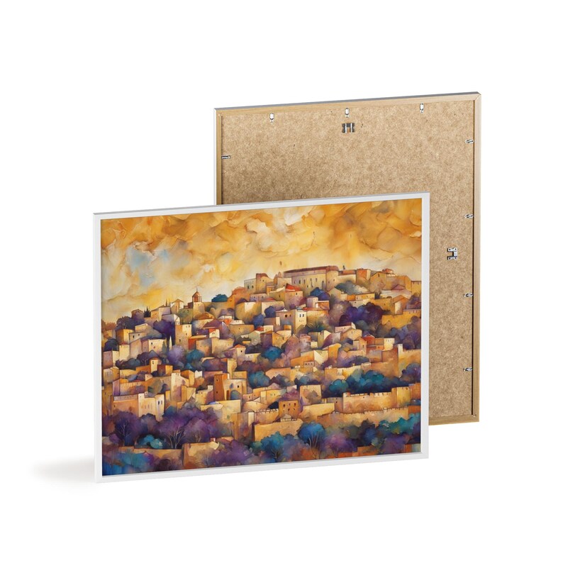 Jerusalem Hills Watercolor Art – Jewish Landscape Wall Print – Israel ...